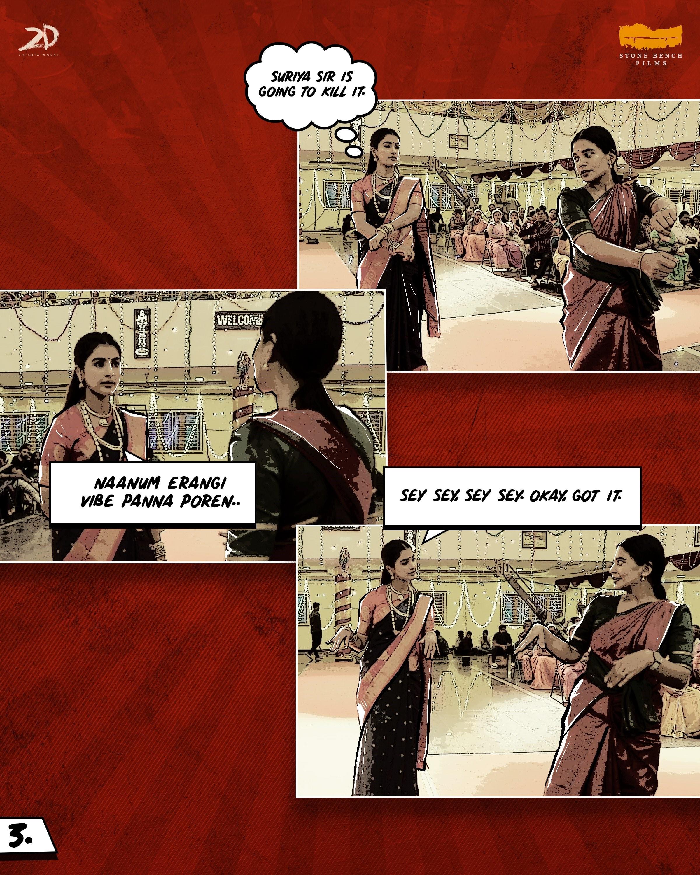 Retro BTS Comic Ep 9: Suriya, Pooja Hegde, & Kanimaa rehearsals Tamil Movie, Music Reviews and News